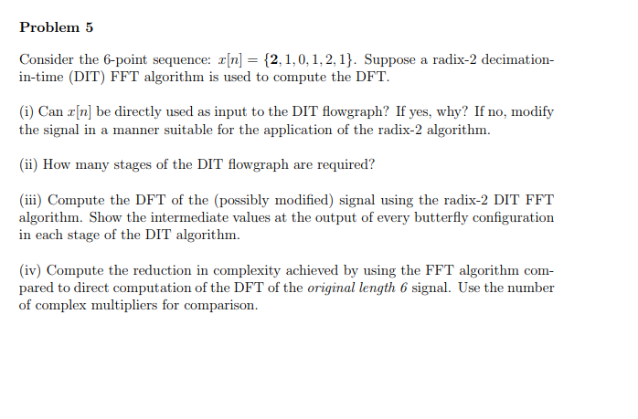 Problem 5 Consider The 6 Point Sequence R N