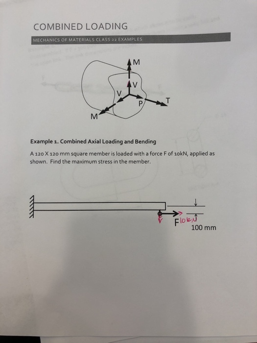 Solved COMBINED LOADING MECHANICS OF MATERIALS CLASS 22 | Chegg.com