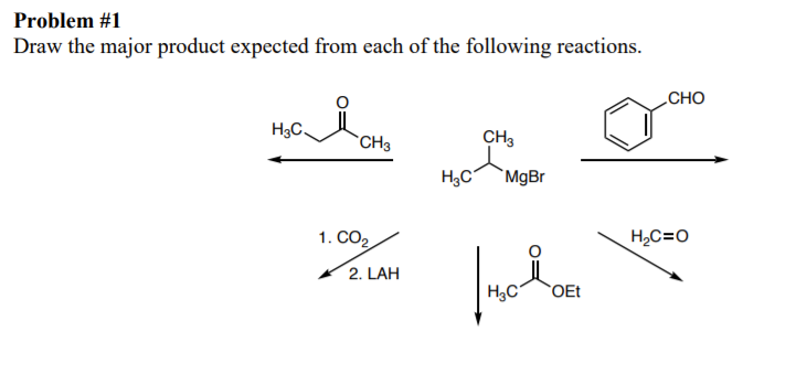Solved Problem #1 Draw the major product expected from each | Chegg.com