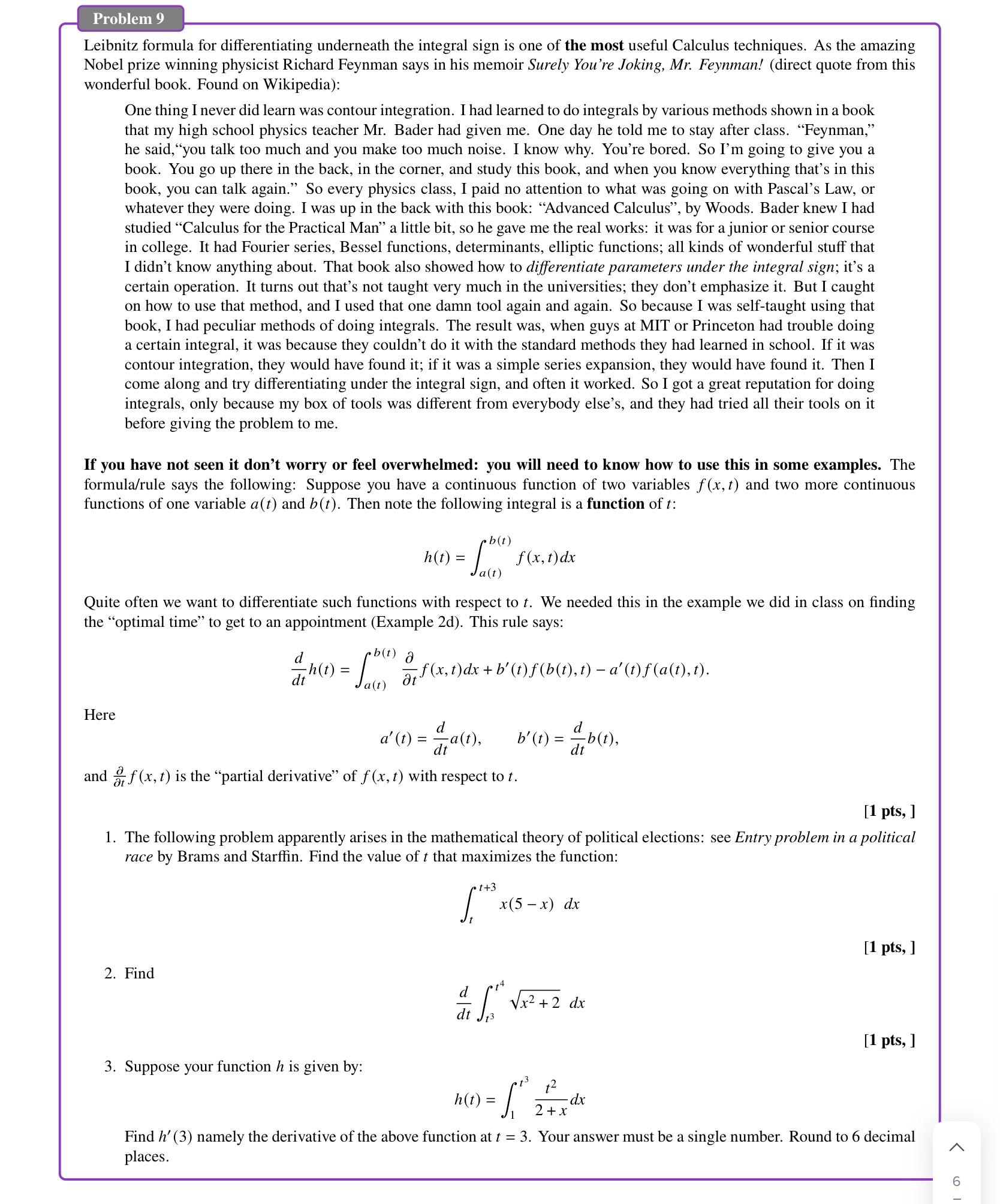 Solved Problem 9Leibnitz formula for differentiating | Chegg.com
