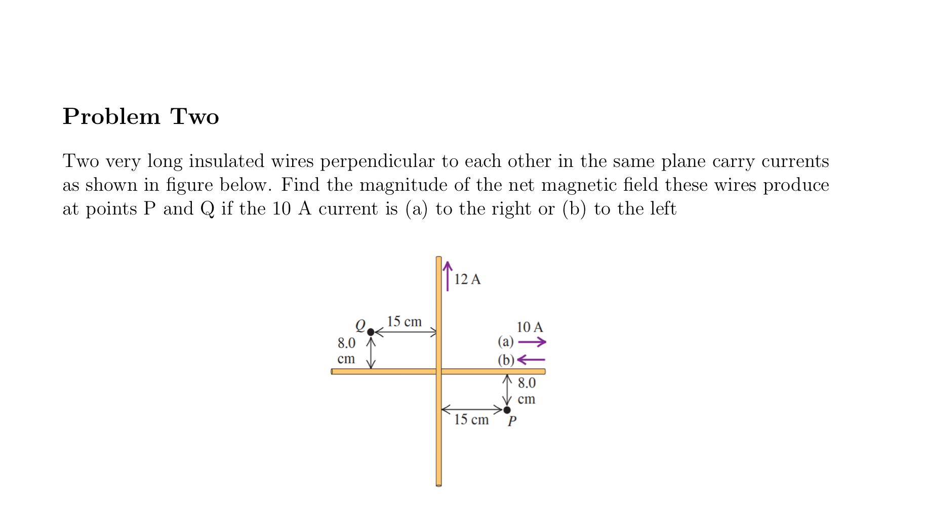 Solved Problem Two Two very long insulated wires | Chegg.com