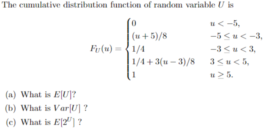Solved The cumulative distribution function of random | Chegg.com