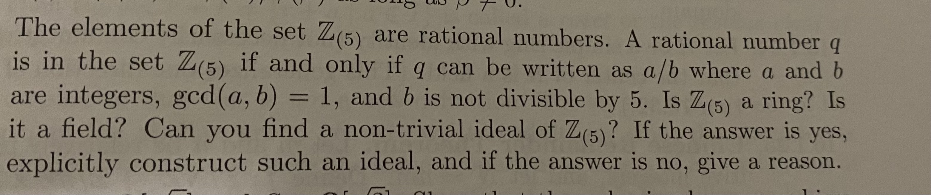 Solved The elements of the set Z(5) ﻿are rational numbers. A | Chegg.com