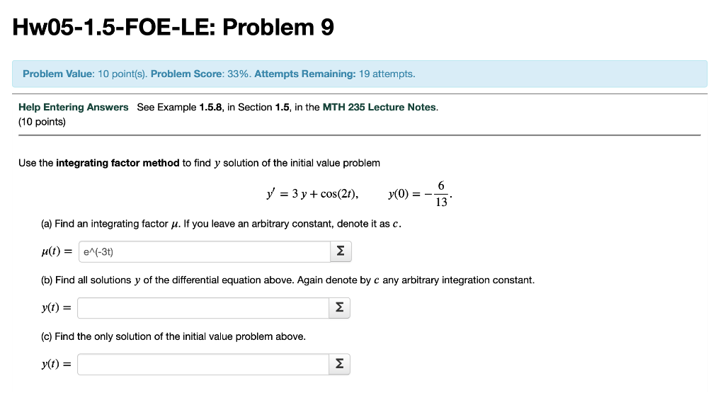 Solved Hw05-1.5-FOE-LE: Problem Problem Value: 10 point(s). | Chegg.com