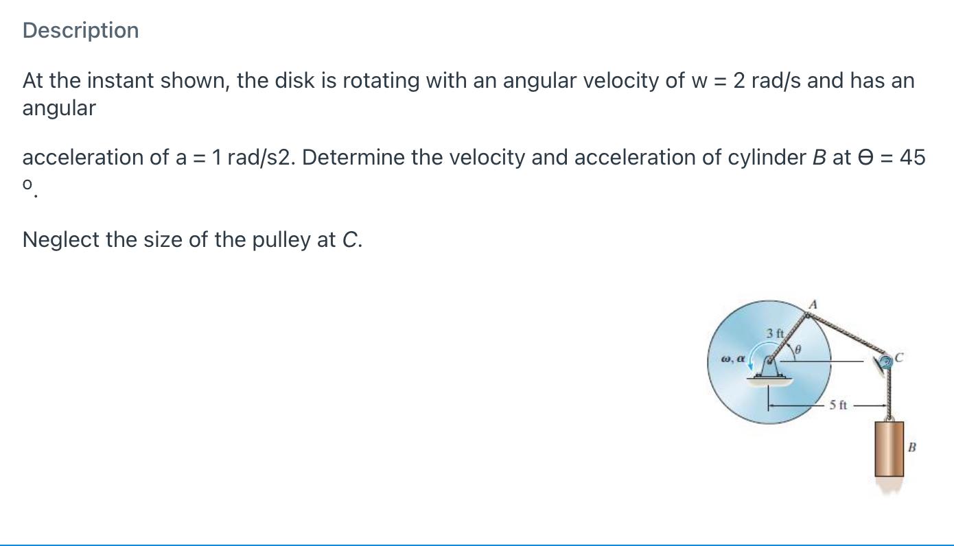 Solved Description At the instant shown, the disk is | Chegg.com