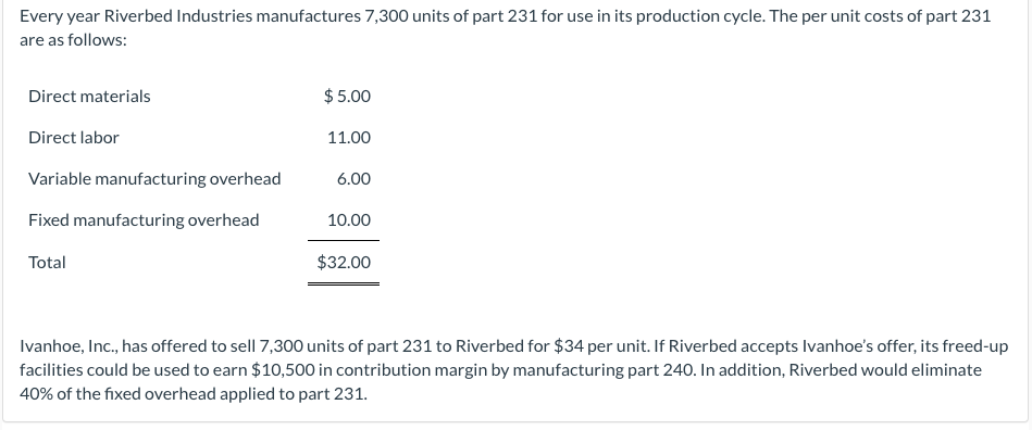 Solved A. a. Calculate total relevant cost to make and net | Chegg.com