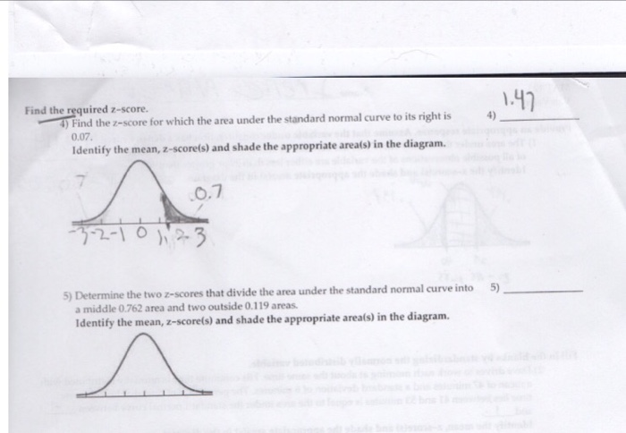 Solved .41 Find the required z-score. Find the z-score for | Chegg.com