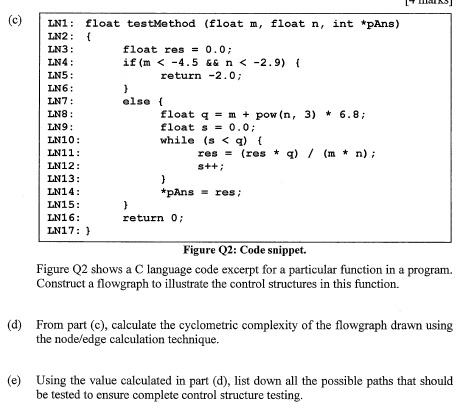 Solved (c) = = LN1: float testMethod (float m, float n, int | Chegg.com
