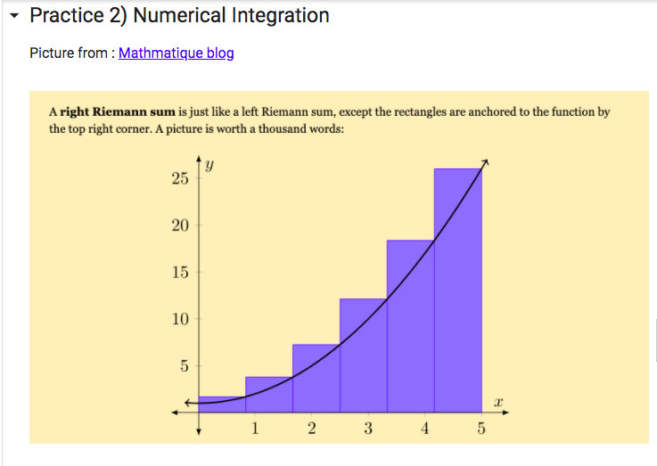 Solved Practice 2) Numerical Integration Picture from : | Chegg.com