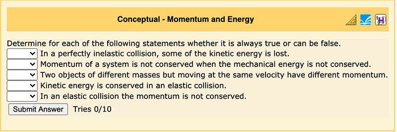 Solved Conceptual - Momentum and Energy TH Determine for | Chegg.com