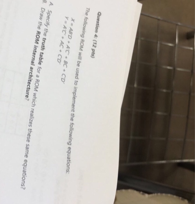 Solved The following ROM will be used to implement the | Chegg.com