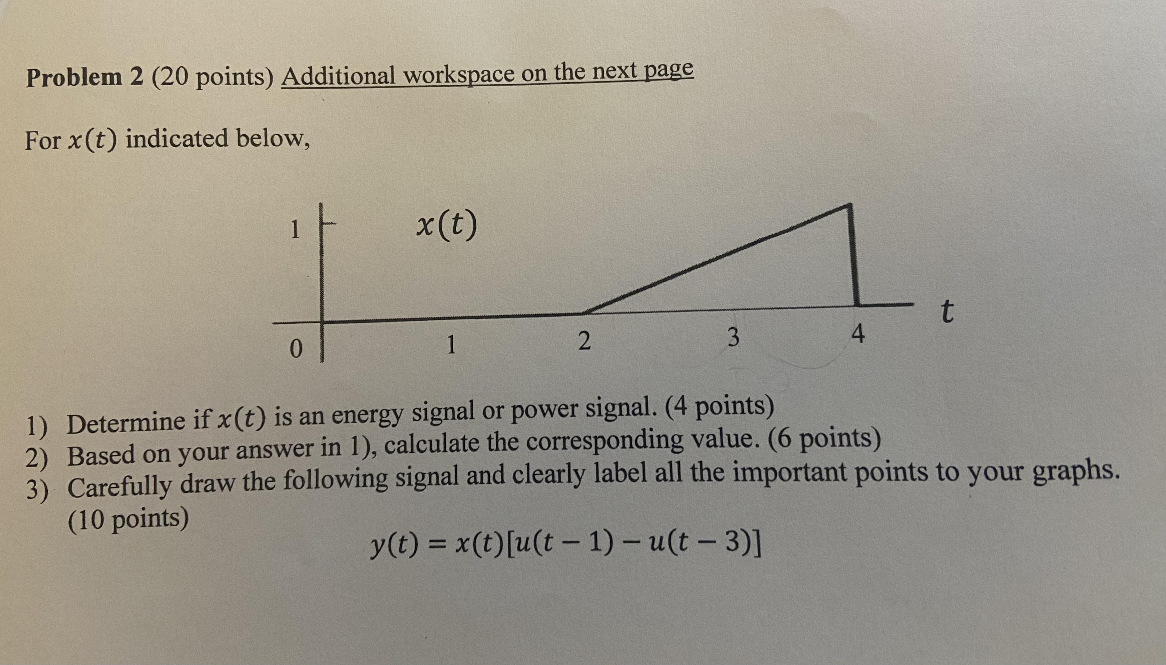 Solved Problem 2 (20 ﻿points) ﻿Additional workspace on the | Chegg.com