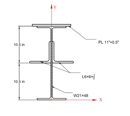 Solved A built-up section is composed of a wide section of | Chegg.com