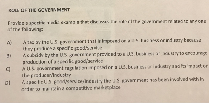 Solved What is one recent example (within past 6 months) of | Chegg.com