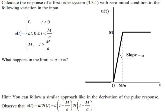 Solved Calculate the response of a first order system | Chegg.com