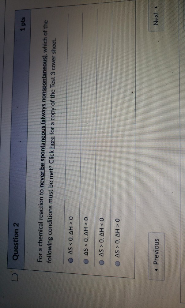 Solved Question 3 1 Pts Given The Following Reaction Cs 3374