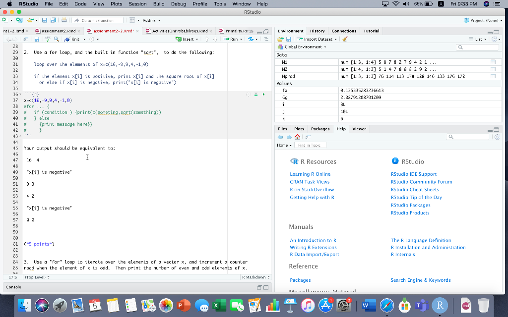 Solved RStudio File Edit ) 65% D Fri 9:33 PM = Code View | Chegg.com