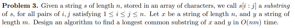Solved Problem 3. ﻿Given a string s ﻿of length n, ﻿stored in | Chegg.com