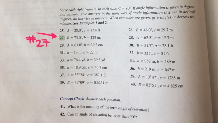 Solved Solve each right triangle. in each case. C = 90 | Chegg.com