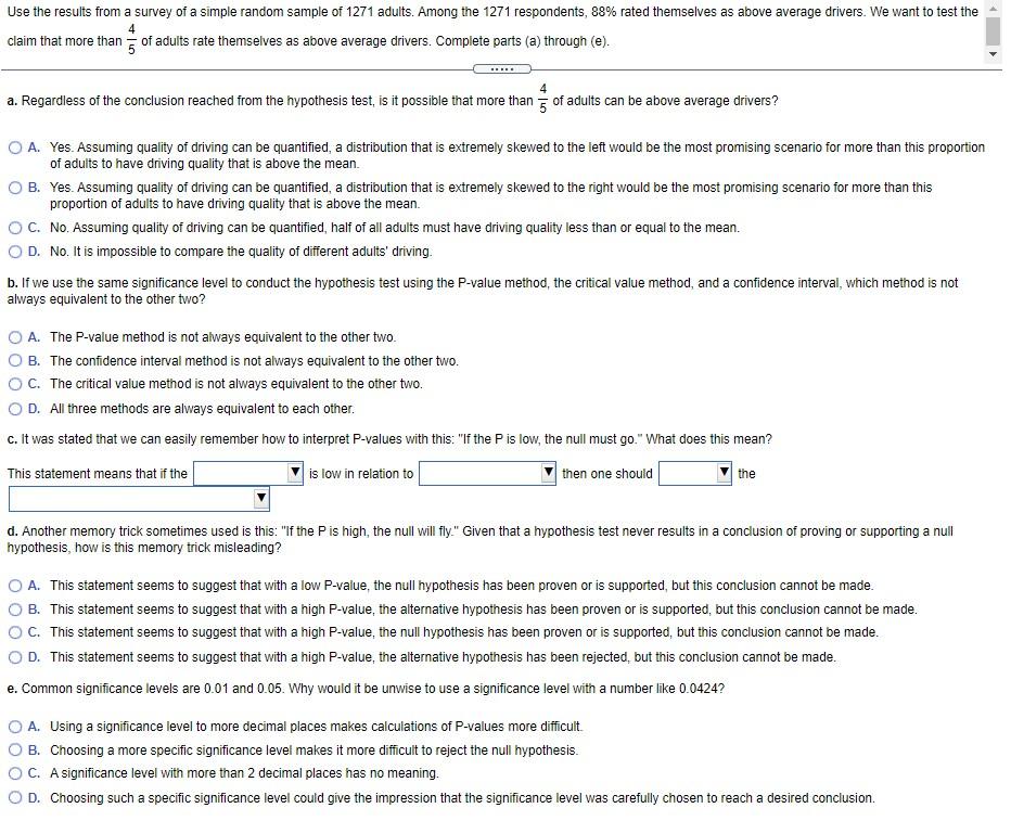 Solved Use the results from a survey of a simple random | Chegg.com