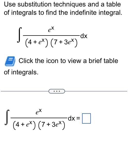 Solved Use substitution techniques and a table of integrals | Chegg.com
