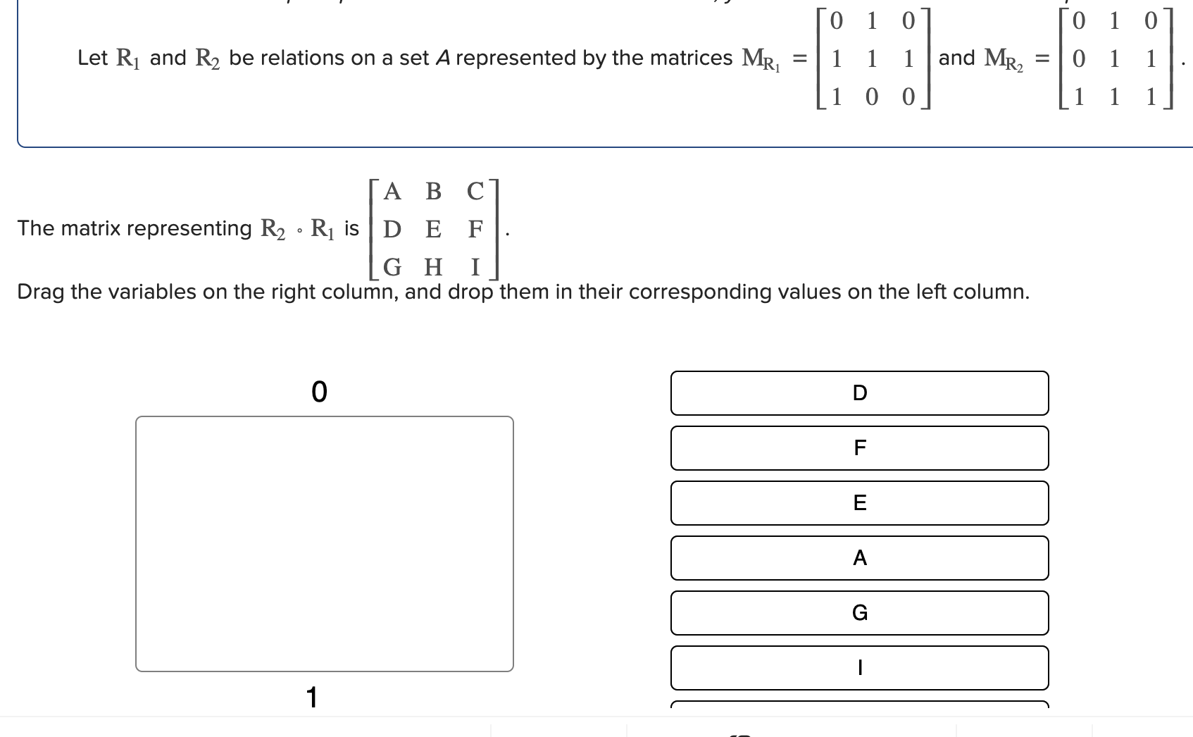 Solved Let R1 ﻿and R2 ﻿be relations on a set A represented | Chegg.com