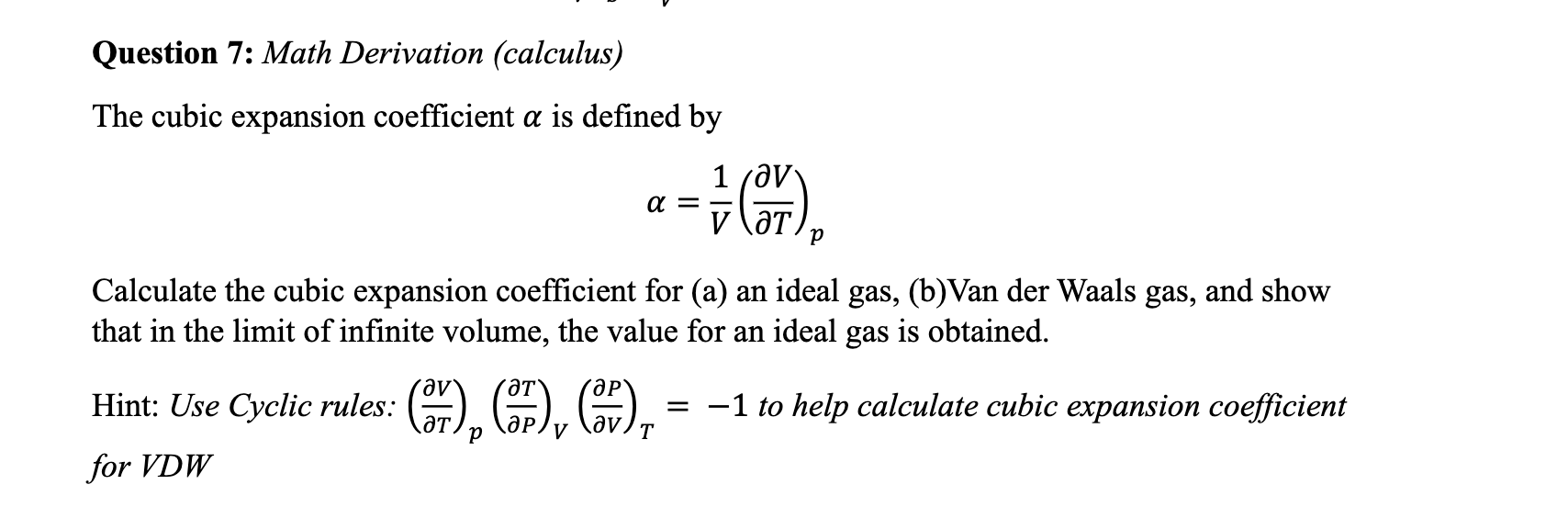 Solved Question 7: Math Derivation (calculus) The cubic | Chegg.com