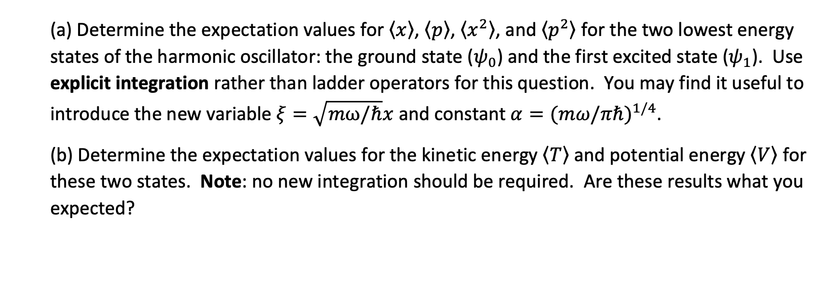 Solved A Determine The Expectation Values For X P