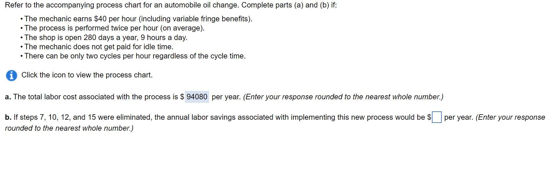 Solved Refer to the accompanying process chart for an | Chegg.com