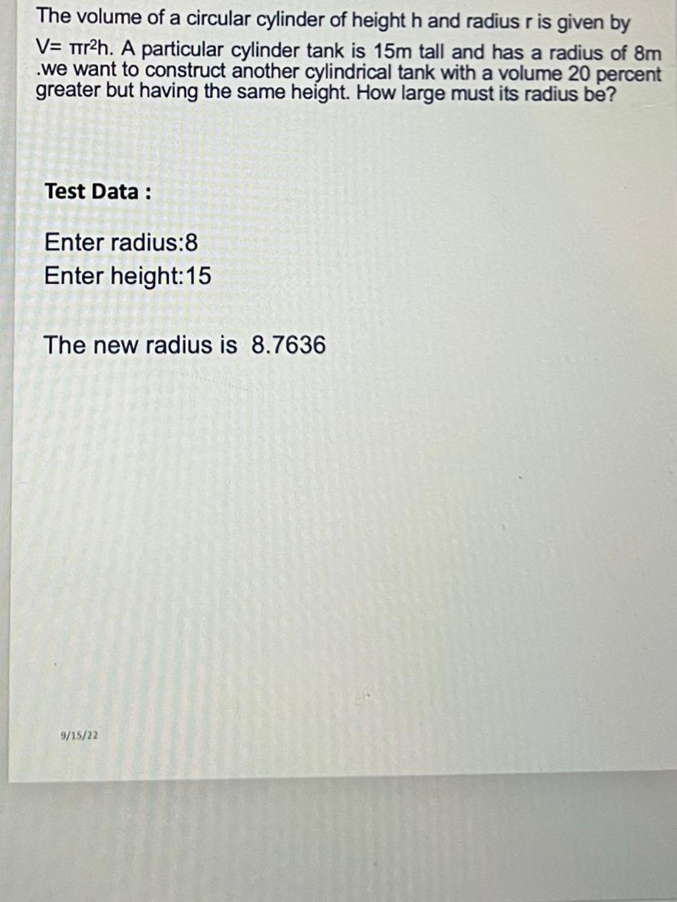 Solved The volume of a circular cylinder of height h and | Chegg.com