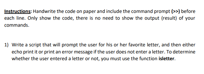 Solved Instructions: Handwrite the code on paper and include | Chegg.com