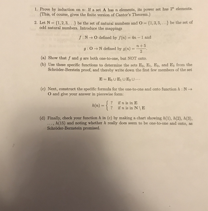 Solved 1. Prove by induction on n: If a set A has n | Chegg.com