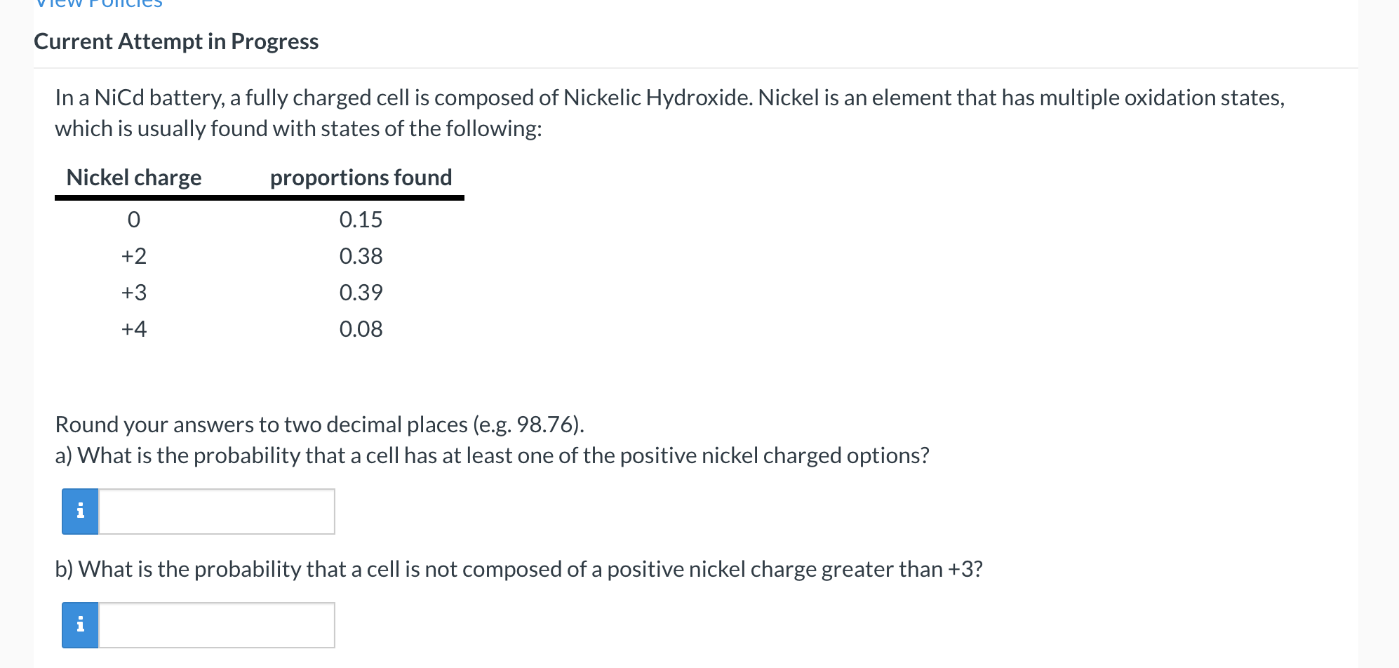 Solved Current Attempt in Progress In a NiCd battery, a | Chegg.com