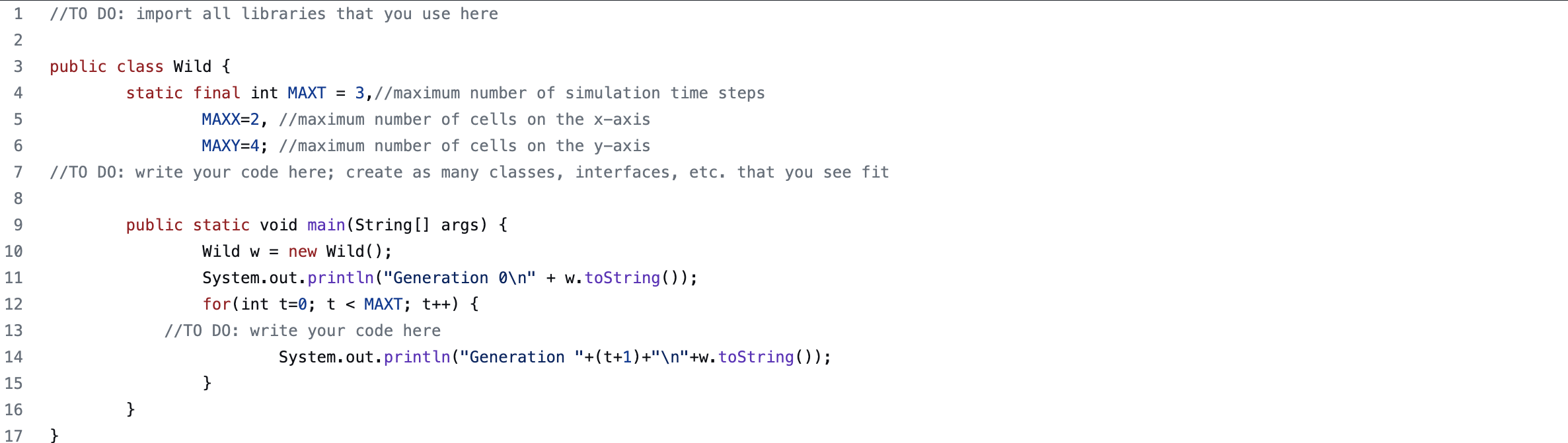 Solved Write a Java program to perform a simulation of | Chegg.com