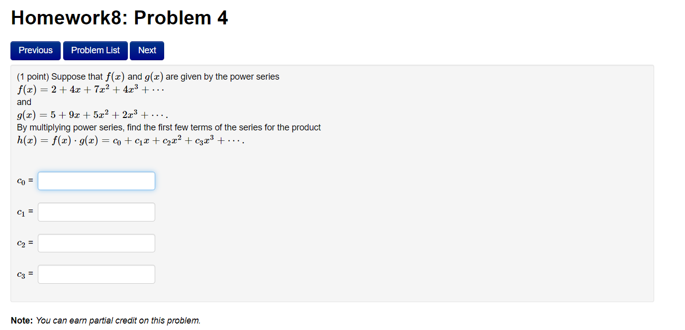 Solved Homework8: Problem 4 Previous Problem List Next (1 | Chegg.com