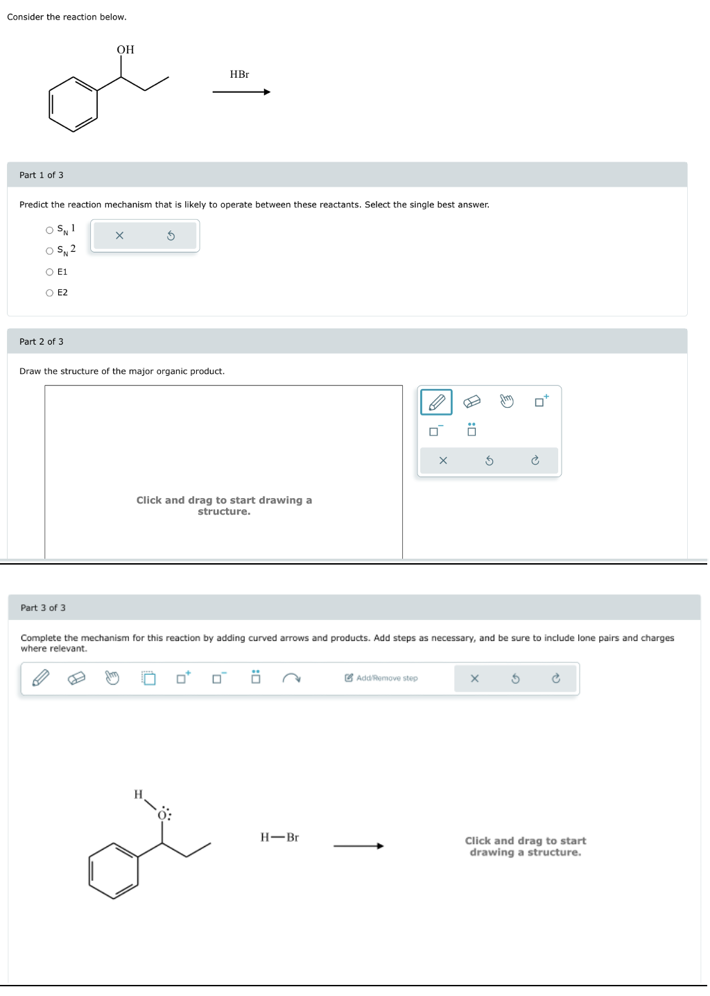 Solved Consider the reaction below (top reaction) ﻿Part 1: | Chegg.com