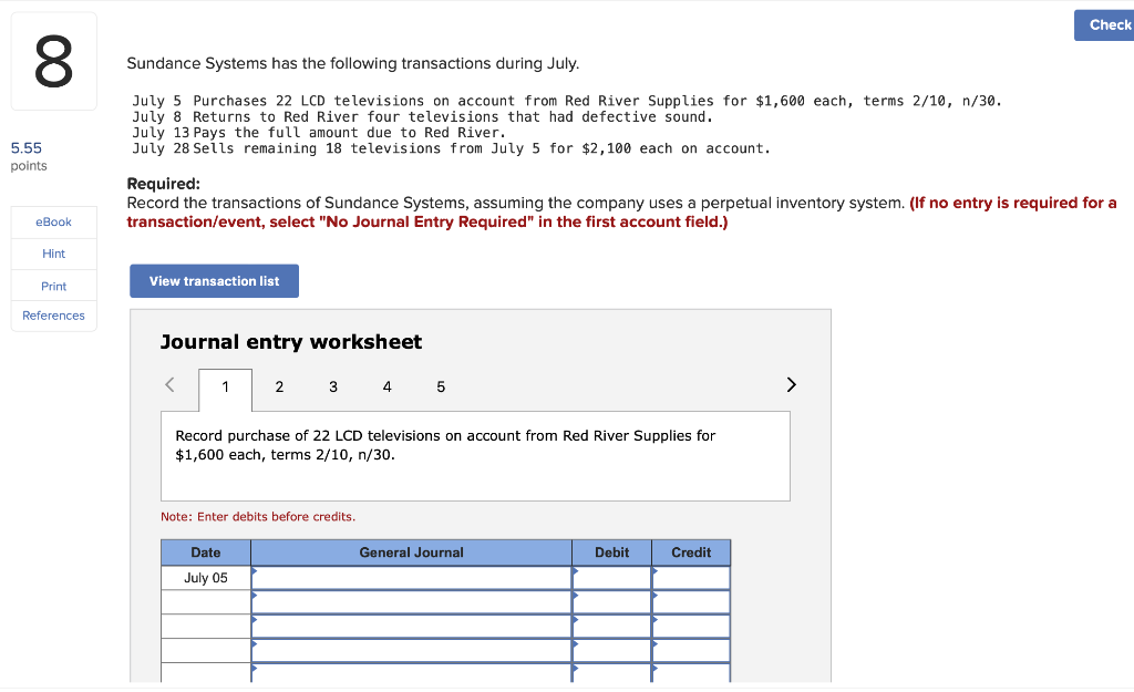 Solved Sundance Systems has the following transactions | Chegg.com