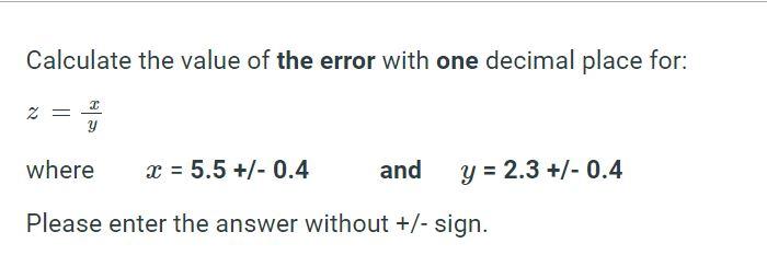 Solved Calculate the value of the error with one decimal | Chegg.com