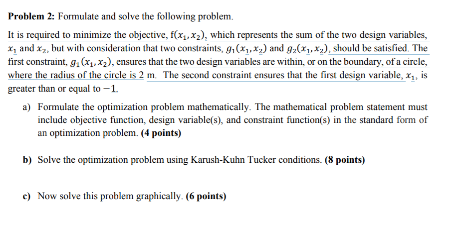 Solved Problem 2: Formulate and solve the following problem. | Chegg.com