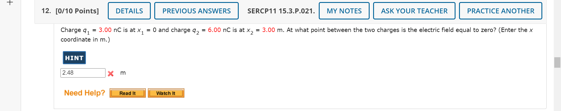Solved Details 12 [0 10 Points] Previous Answers Sercp11