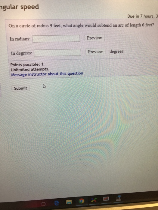 Solved gular speed Due in 7 hours, 3 On a circle of radius 9 | Chegg.com