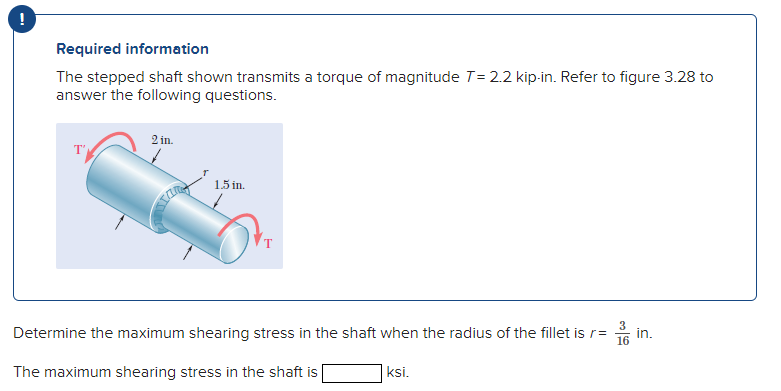 Solved Required information The stepped shaft shown | Chegg.com