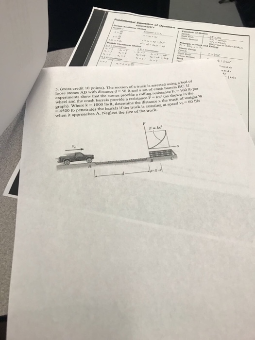 Solved 5. (extra credit 10 points). The motion of a truck is | Chegg.com