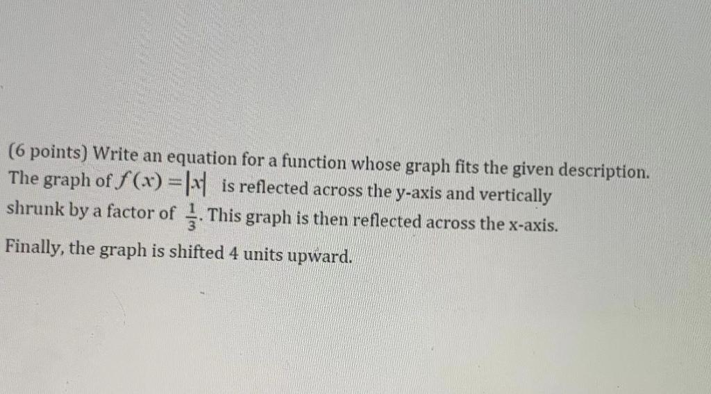 Solved (6 points) Write an equation for a function whose | Chegg.com