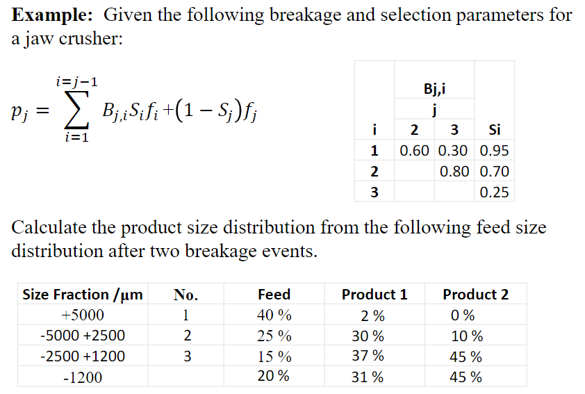 Solved Example: Given the following breakage and selection | Chegg.com