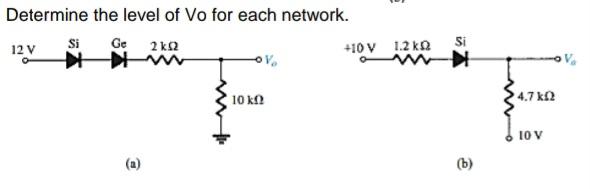 Solved Determine the level of Vo for each network. (a) (b) | Chegg.com