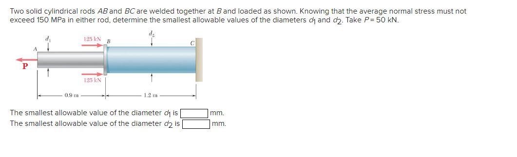 Solved Two solid cylindrical rods AB and BC are welded | Chegg.com