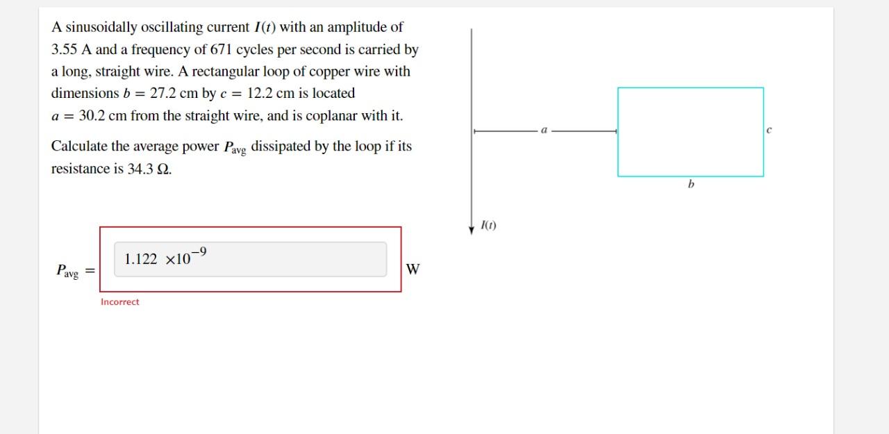 Solved A sinusoidally oscillating current I(t) with an | Chegg.com