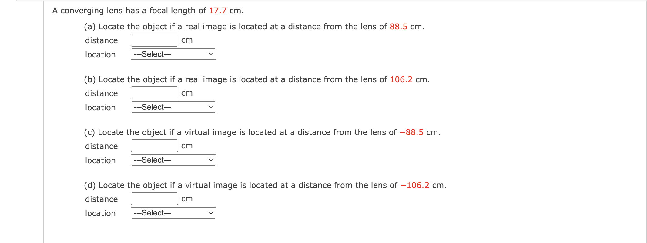 Solved (a) Locate the object if a real image is located at a | Chegg.com