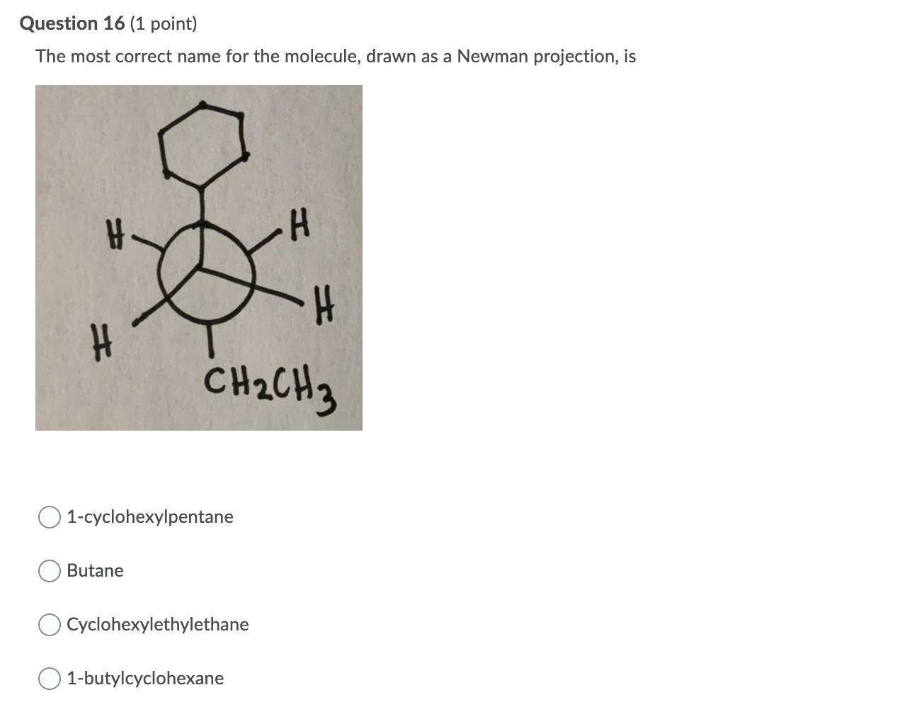 Solved Question 16 (1 point) The most correct name for the | Chegg.com